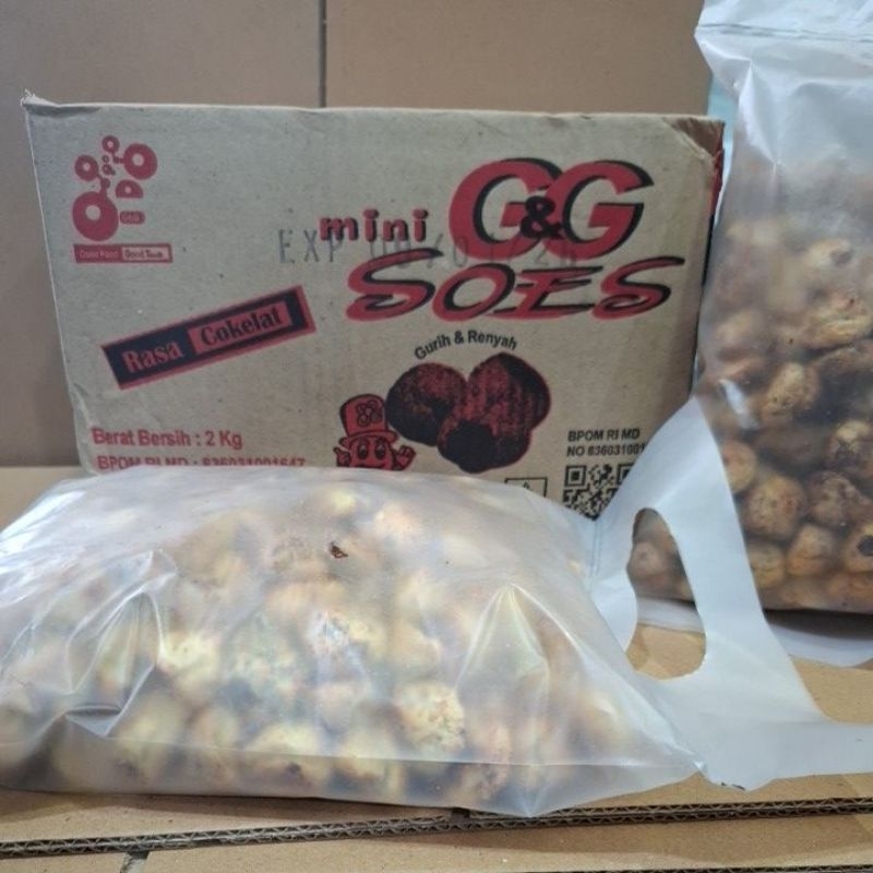 Jual kue soes isi cokelat merk GG SOES 500g | Shopee Indonesia