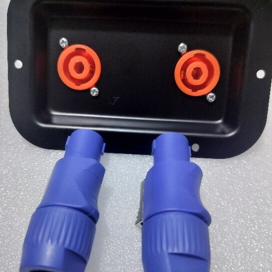 Jual Plat Terminal Speakon Speaker (1 Plat Besi Speakon + 2 Soket Oren ...