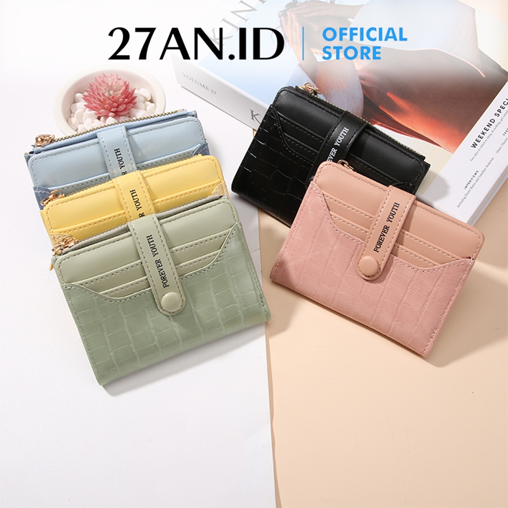 Jual (27AN.ID) Dompet Lipat Kulit Wanita Motif Croco AC12 Tas Dompet Kartu Dompet Koin Mini ...