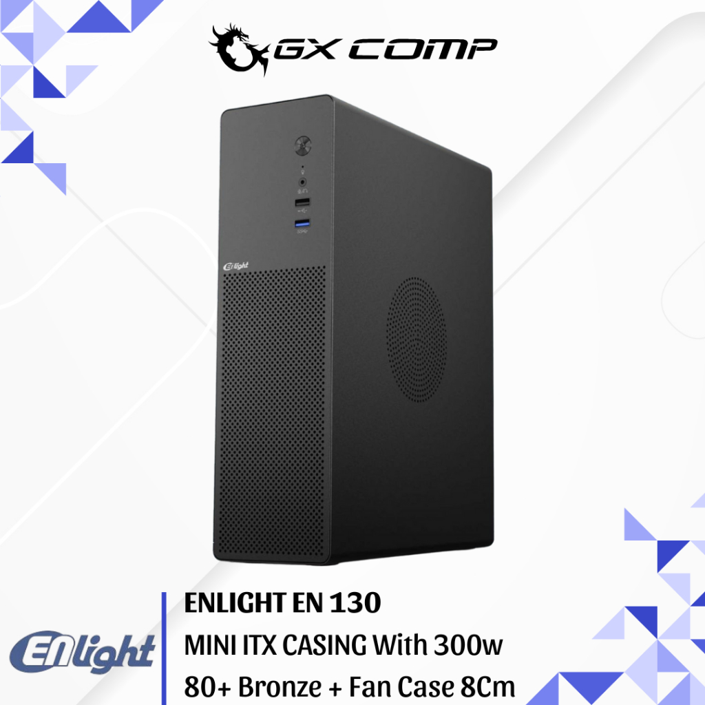 Jual ENLIGHT EN 130 / Casing PC / MINI ITX CASING / With 300w 80 Plus ...