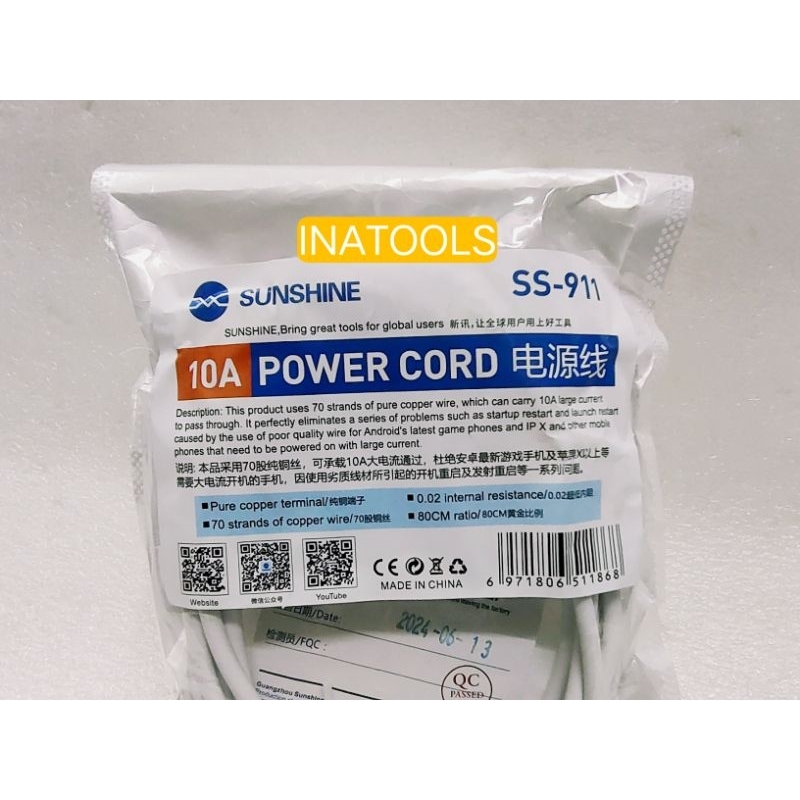 Jual CABLE POWER CORD SUNSHINE SS 911 ORIGINAL - LABEL POWER SUPPLY ...