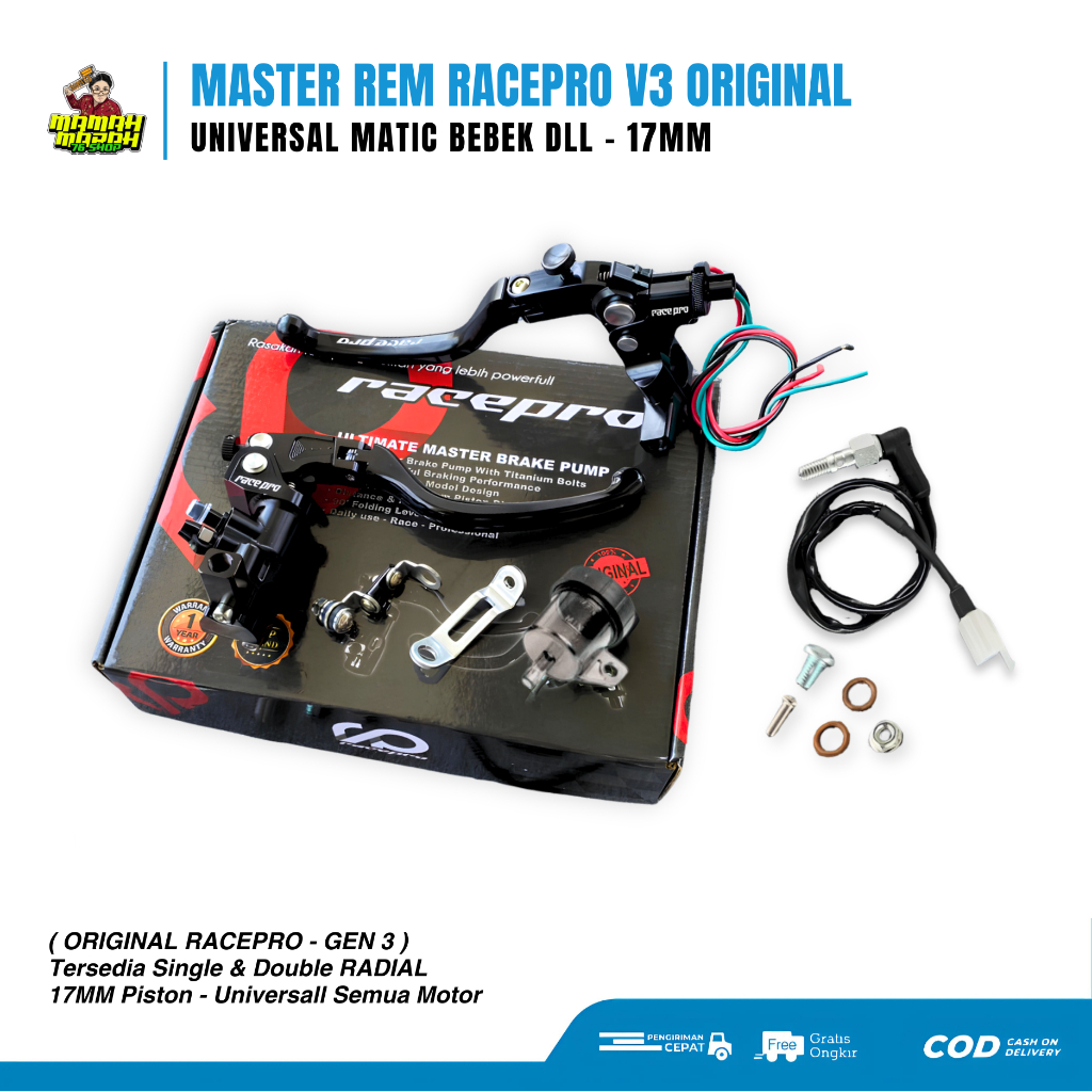 Jual Master Rem RacePro Single Radial Tabung Universal MasterRem Kanan ...