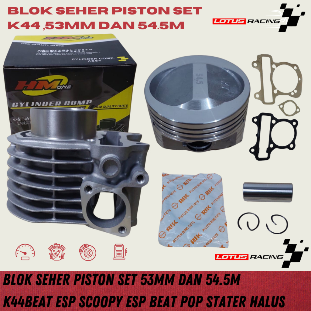 Jual blok seher bore up beat esp 53mm 54.5mm boring racing beat k44 ...