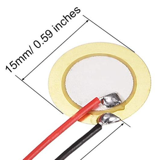 Jual 15mm Piezo Electric Buzzer Sensor Drum Elektrik Piezzo Plus Kabel | Shopee Indonesia