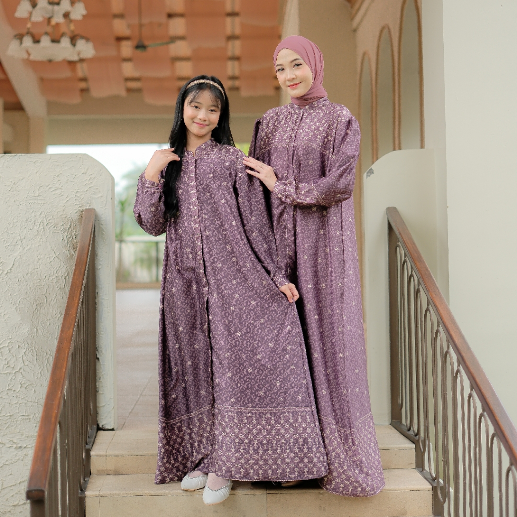Jual Gamis Couple Keluarga Hagya Purple By Baby Malika | Set Gamis Koko ...