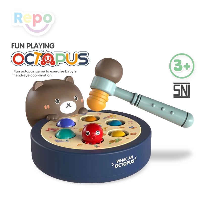 Jual REPO Mainan Anak Pukul Palu Mainan WHACK A MOLE BEAR Mainan ...