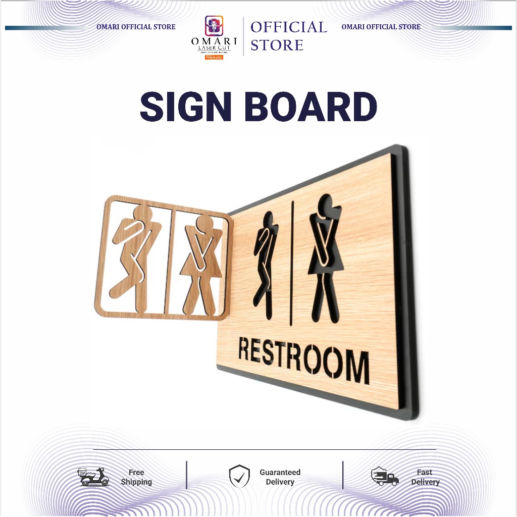 Jual OMARI Sign Board Tanda Toilet Kamar Mandi | Shopee Indonesia