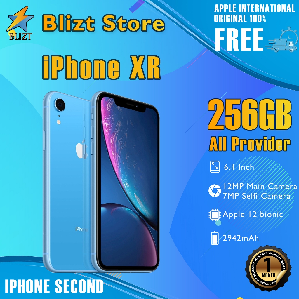 Jual iPhone XR 256GB Second Original100% inter Fullset All Sim Silent-Camera Mulus Normal Like ...