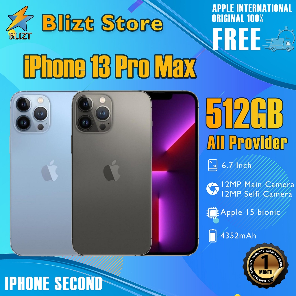 Jual iPhone 13Pro Max 512GB Bekas Second Original100% 6.7" OLED-Ori Fullset Mulus Phone 3uTools ...