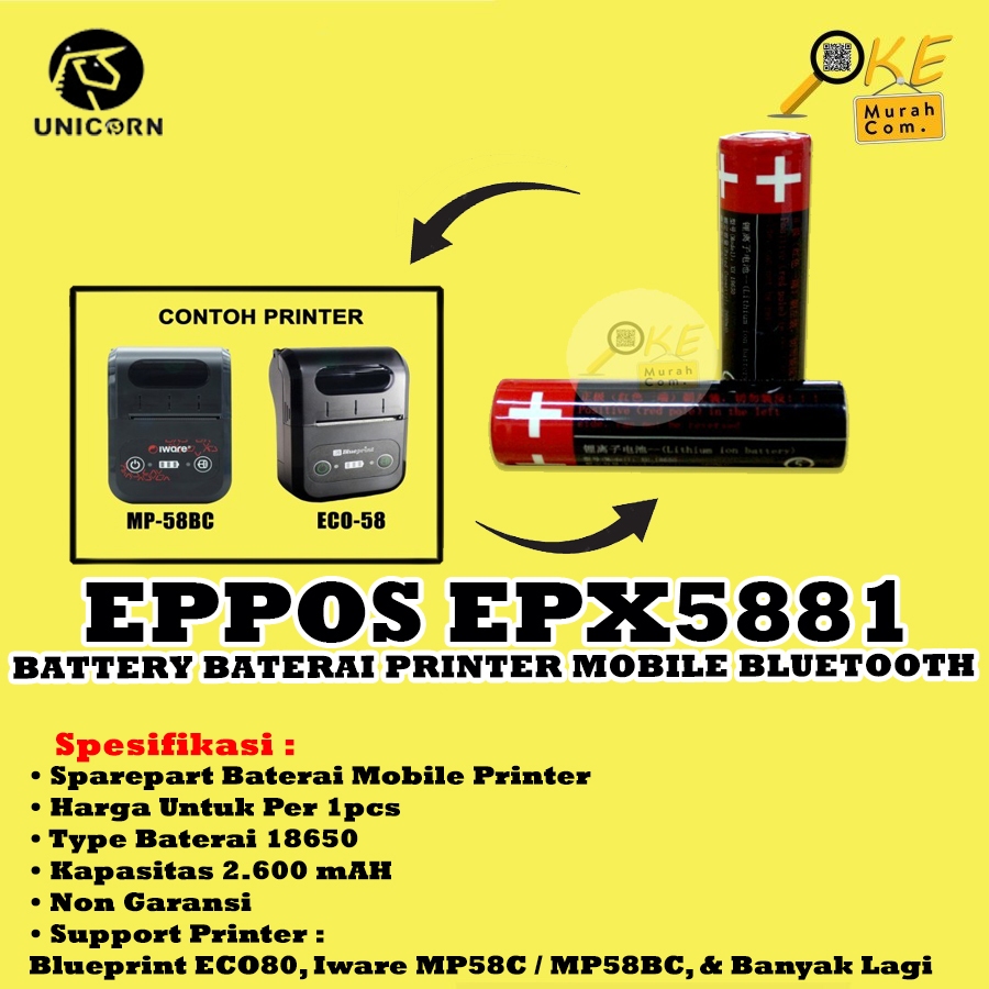 Jual Baterai 18650 Battery Mobile Printer Thermal Bluetooth EPPOS ...