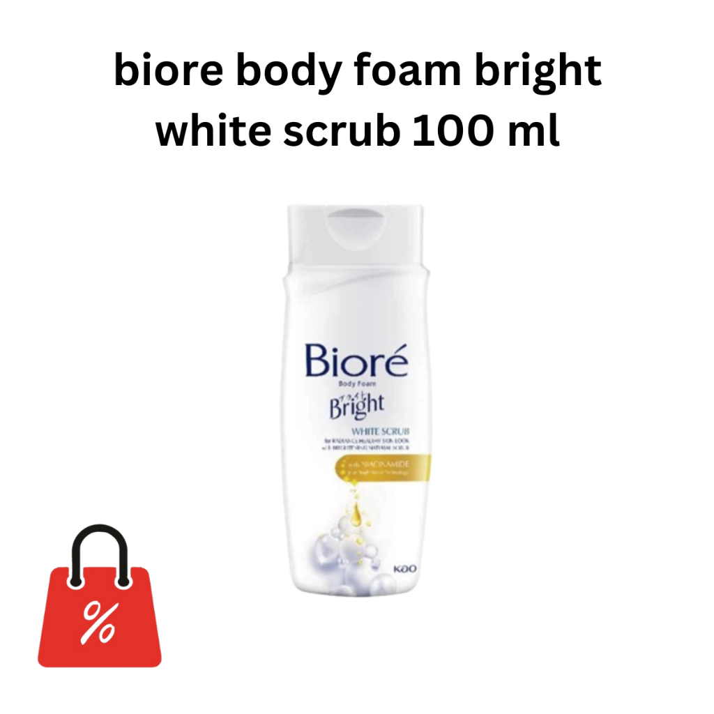 Jual biore body foam bright white scrub - 100 ml | Shopee Indonesia