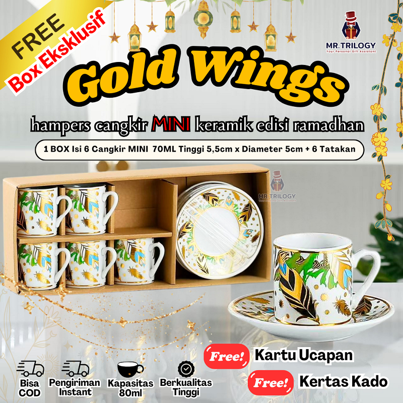 Jual HAMPERS LEBARAN Idul Fitri Gelas Mini GOLD WINGS 70ML FREE Gift ...