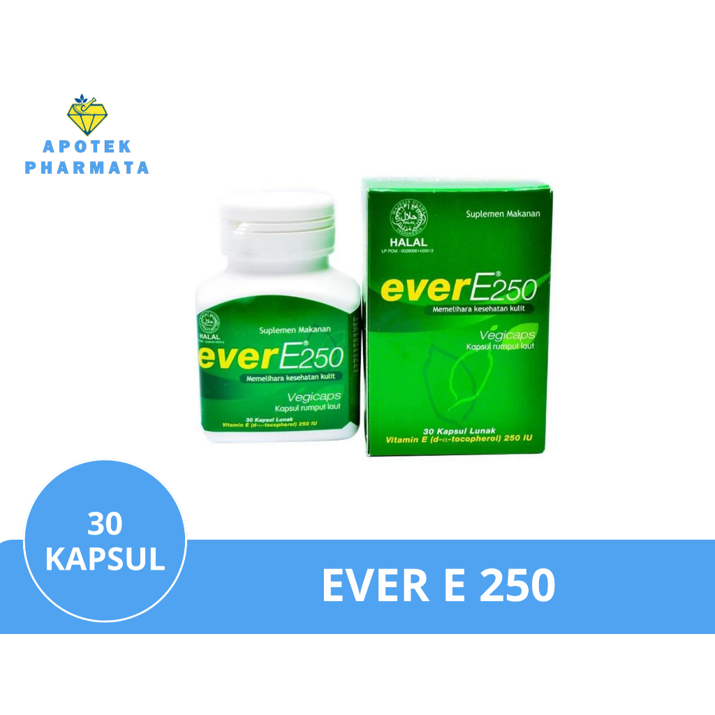 Jual Ever E 250 Vitamin E 250 IU (Botol isi 30 Kapsul) | Shopee Indonesia