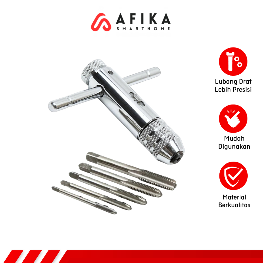 Jual Set Hand Tap M3-M8 Pembuat Drat Ulir dengan Gagang | Shopee Indonesia