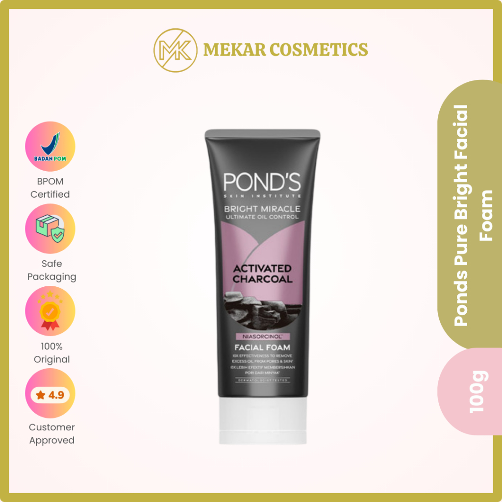 Jual Ponds Pure Bright Facial Foam 100g | Shopee Indonesia