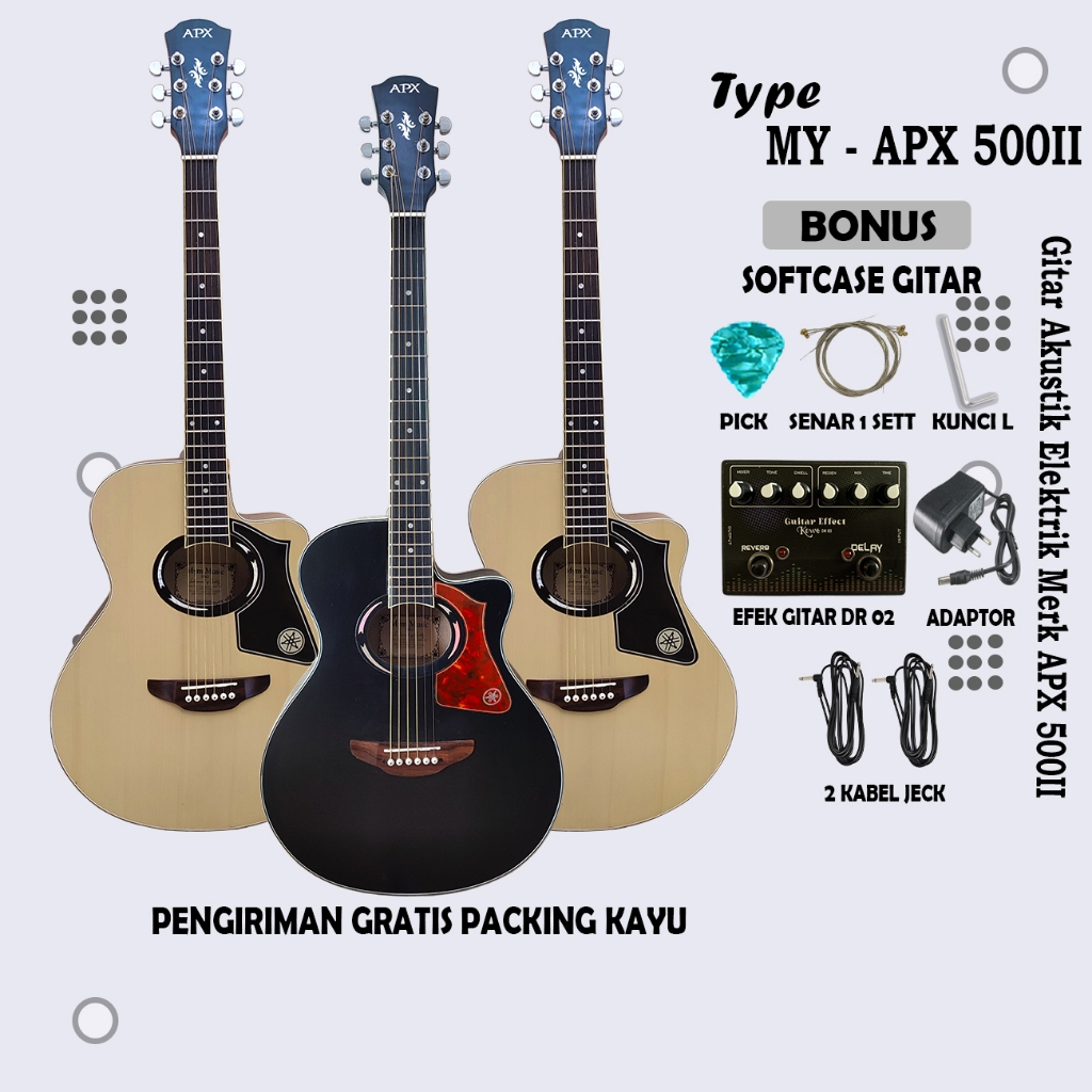 Jual Gitar Akustik Elektrik APX 500II Promo Paket Efek DR 02 | Shopee ...