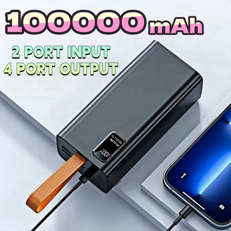 Jual Baterai Portabel 100000mAh PD120W Cepat Isi Daya Input Type-C 4 ...