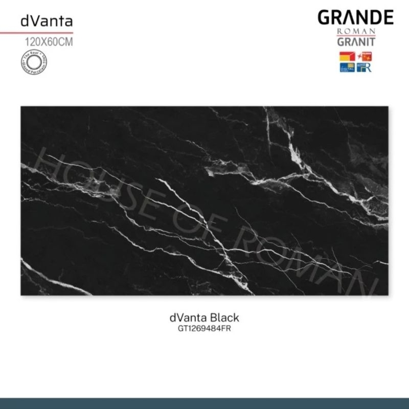 Jual Roman Granit Grande 60x120 dVanta Black (Gloss Mood) / Granit ...