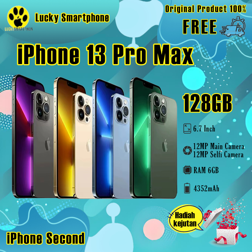 Jual iPhone 13Pro Max 128GB Second/Bekas Original100% 6.7"OLED-Ori Fullset Mulus Phone 3utools ...