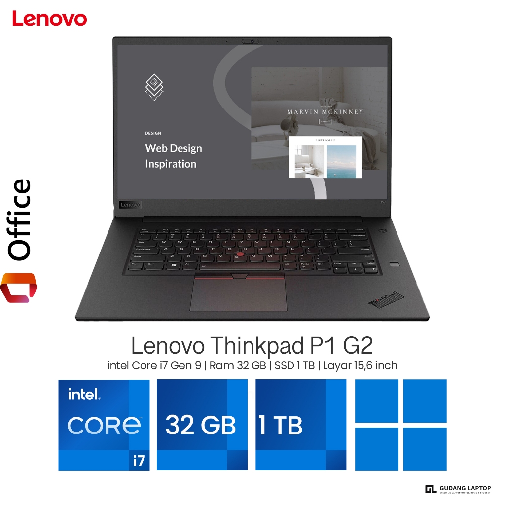 Jual Laptop Lenovo Thinkpad P1 G2 Core i7 Gen 9 Ram 32 GB SSD 1 TB ...
