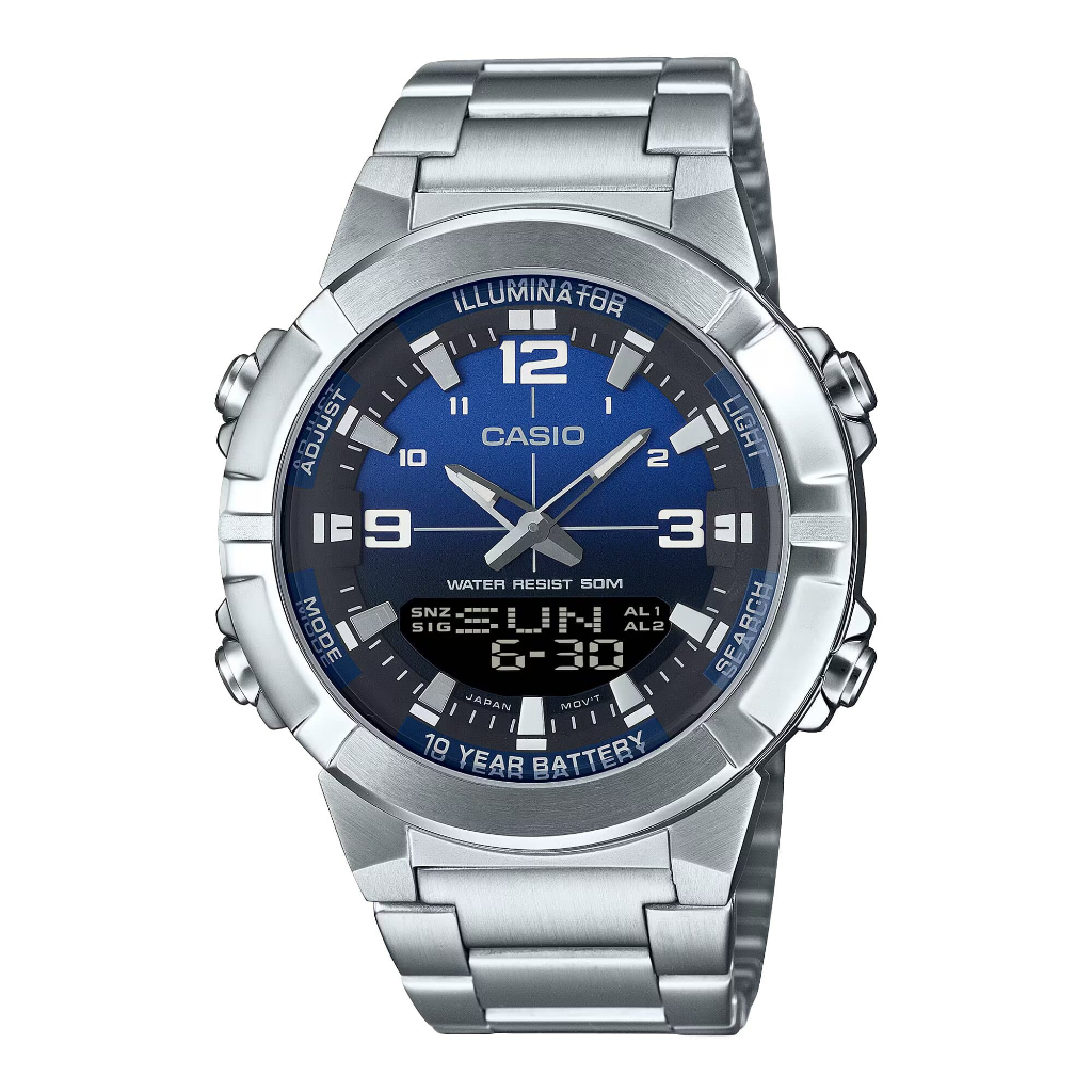 Jual Casio Jam Tangan Pria dengan format Analog Digital AMW-870DA ...
