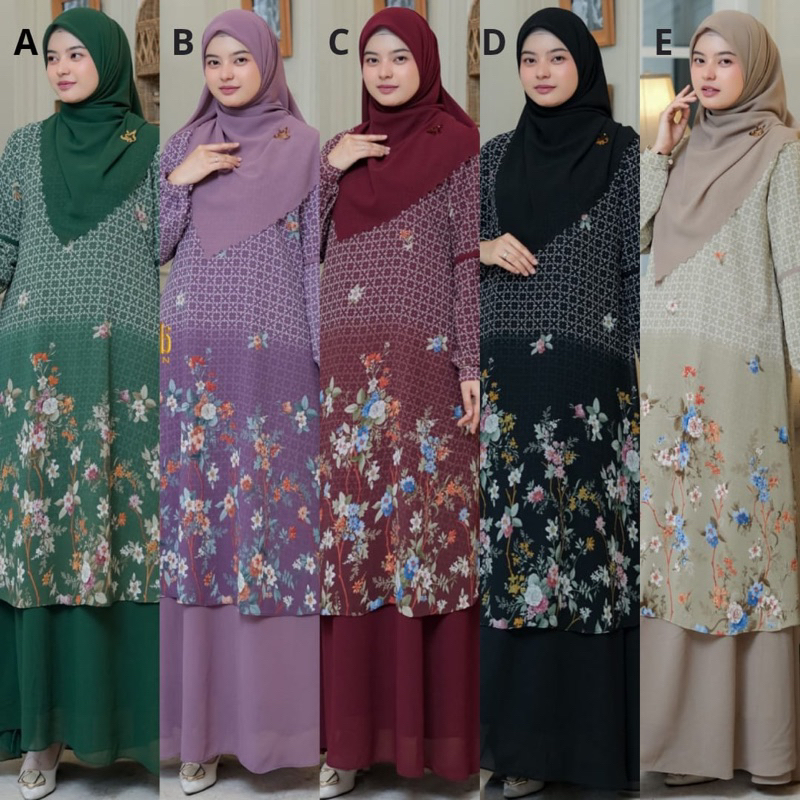 Jual Annora Dress set Hijab 2 in 1 (Gamis + hijab) By Yastrib | Shopee ...