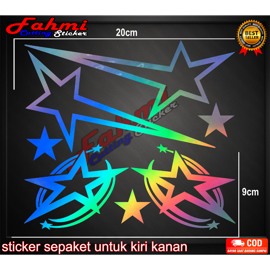 Jual STIKER BINTANG CUTTING STICKER UNTUK BODY MOTOR KANAN KIRI STIKER ...