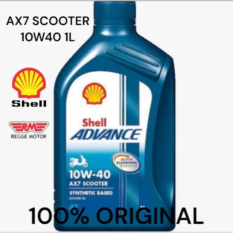 Jual SHELL ADVANCE AX7 SCOOTER 10W40 1 LITER 100% ORIGINAL | Shopee ...
