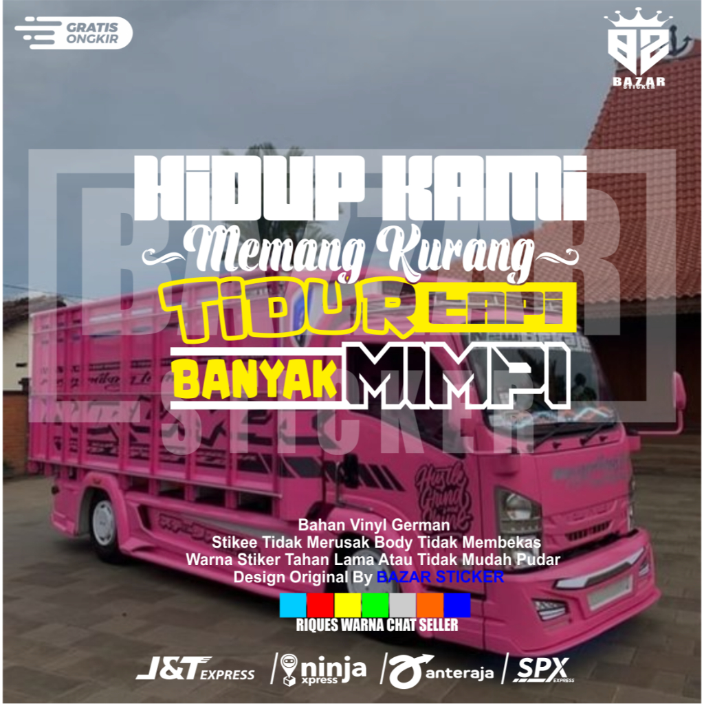 Jual stiker kaca hidup kami memang kurang tidur sticker variasi kaca ...