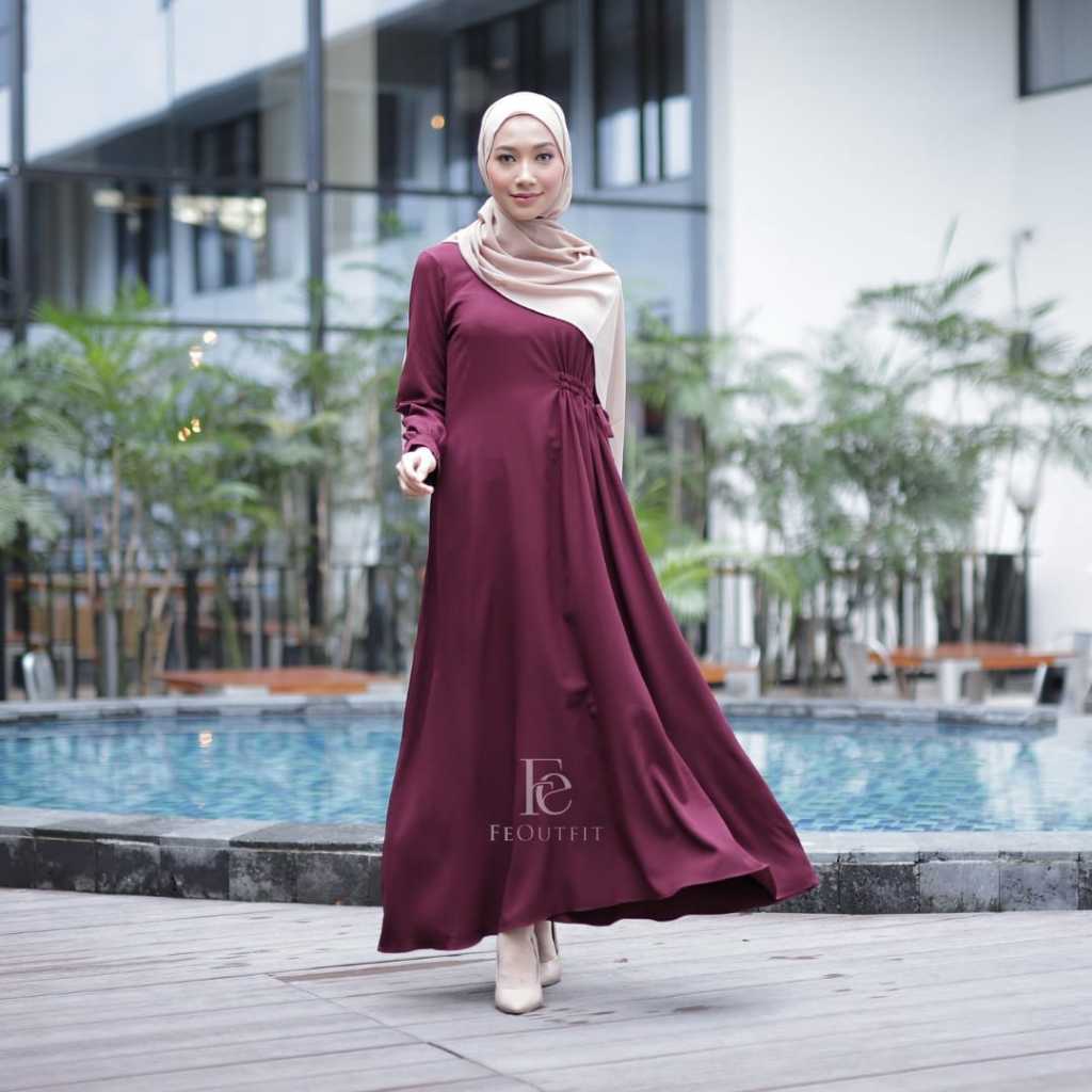 Jual Gamis Lebaran Serut Samping Premium Simple Elegan | Jameela Dress ...