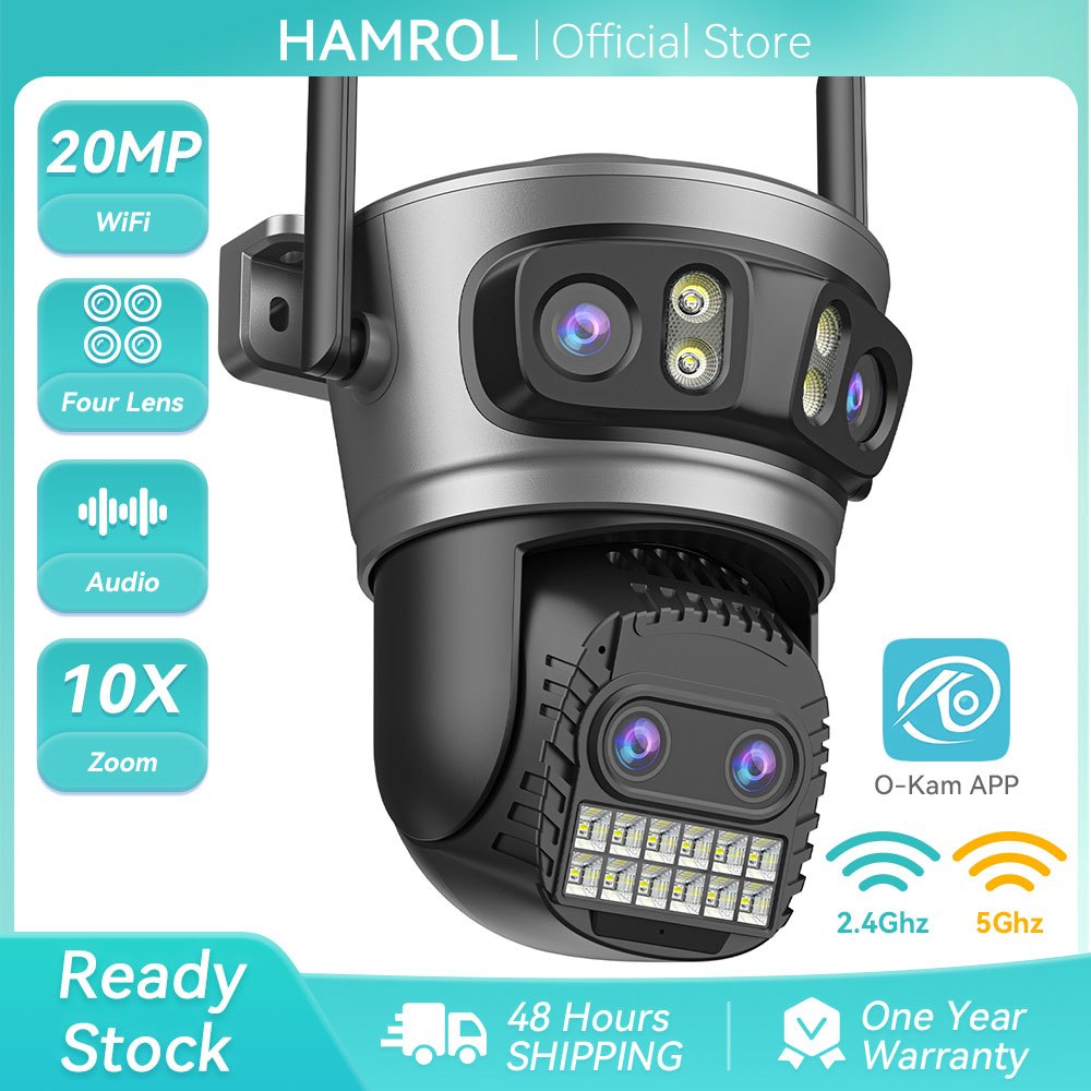Jual Hamrol 20MP 10X Zoom Four Lens Three Screen HD WiFi Kamera Outdoor ...