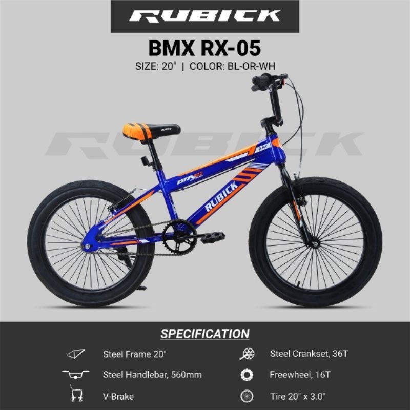 Jual Sepeda bmx 20 inch rubick RX 6.0 ban jumbo gede anak cowok usia 6 ...