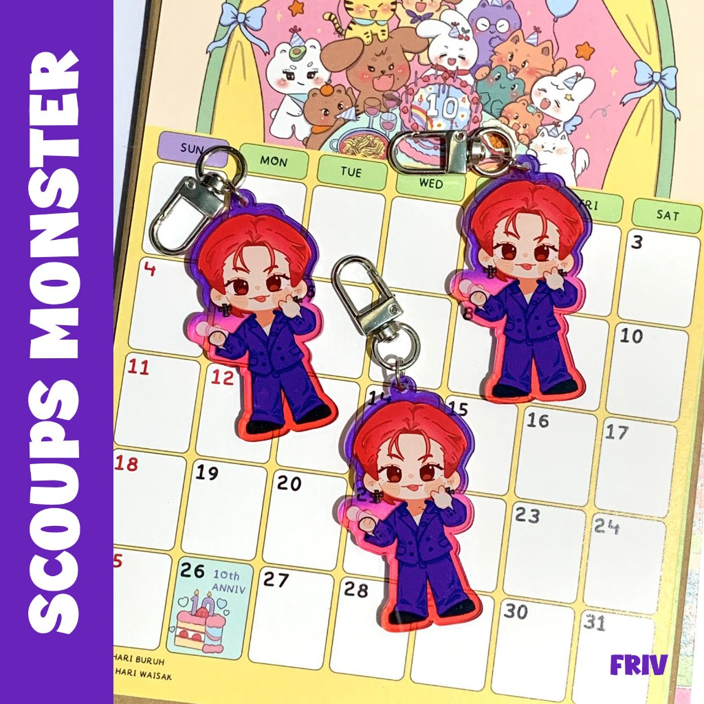 Jual SCOUPS SEVENTEEN KEYCHAIN MONSTER | Shopee Indonesia