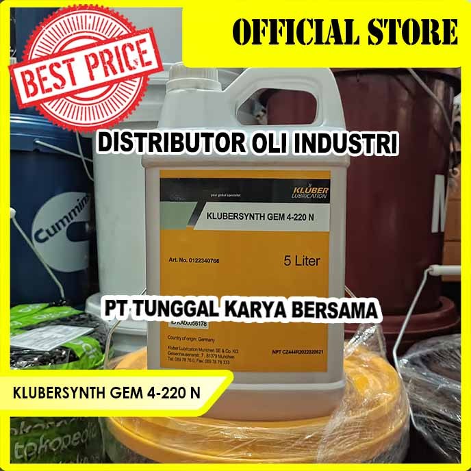 Jual KLUBERSYNTH GEM 4-220 N (Kemasan 5 Liter - Synthetic PAO Gearbox ...