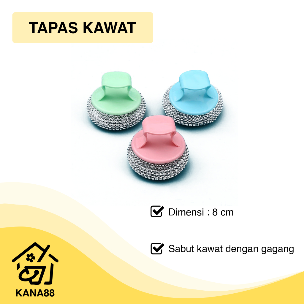 Jual Sabut Kawat Gagang Spons Kawat Stainless Pembersih Kerak Panci ...