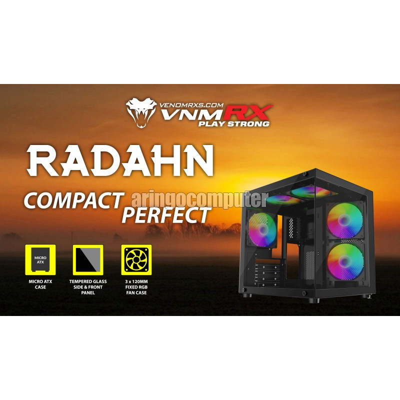Jual Casing Venom RX RADAHN M-ATX - WHITE (Free 3 FAN FIXED RGB ...