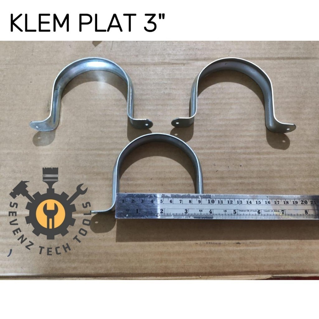 Jual KLEM PIPA PLAT BESI/KLEM BESI BENTUK OMEGA 3" TEBAL | Shopee Indonesia