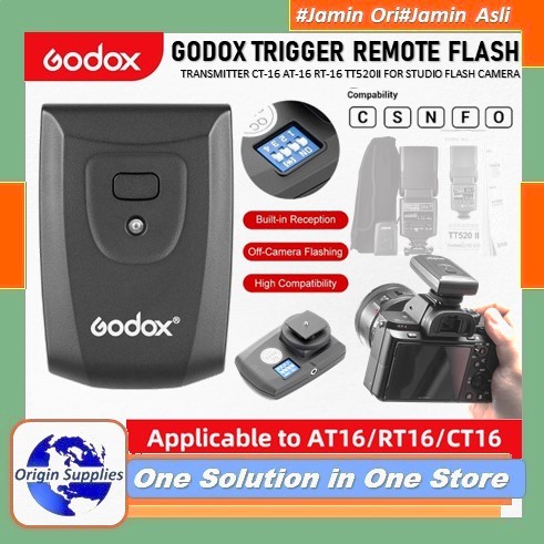 Jual Godox 16 Channel Wireless Flash Trigger Transmitter CT-16 AT-16 RT ...