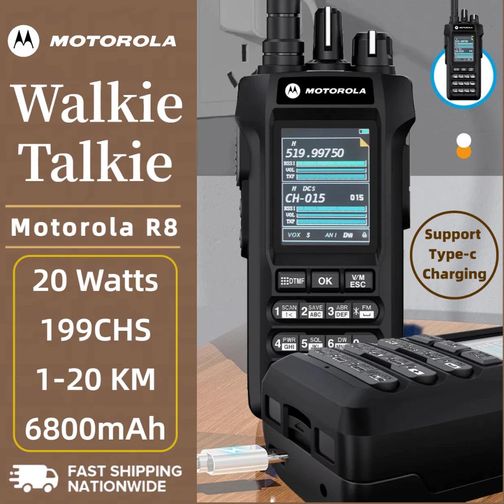 Jual HT motorola Two Way Radio Walkie Talkie long range 20KM R8 High ...
