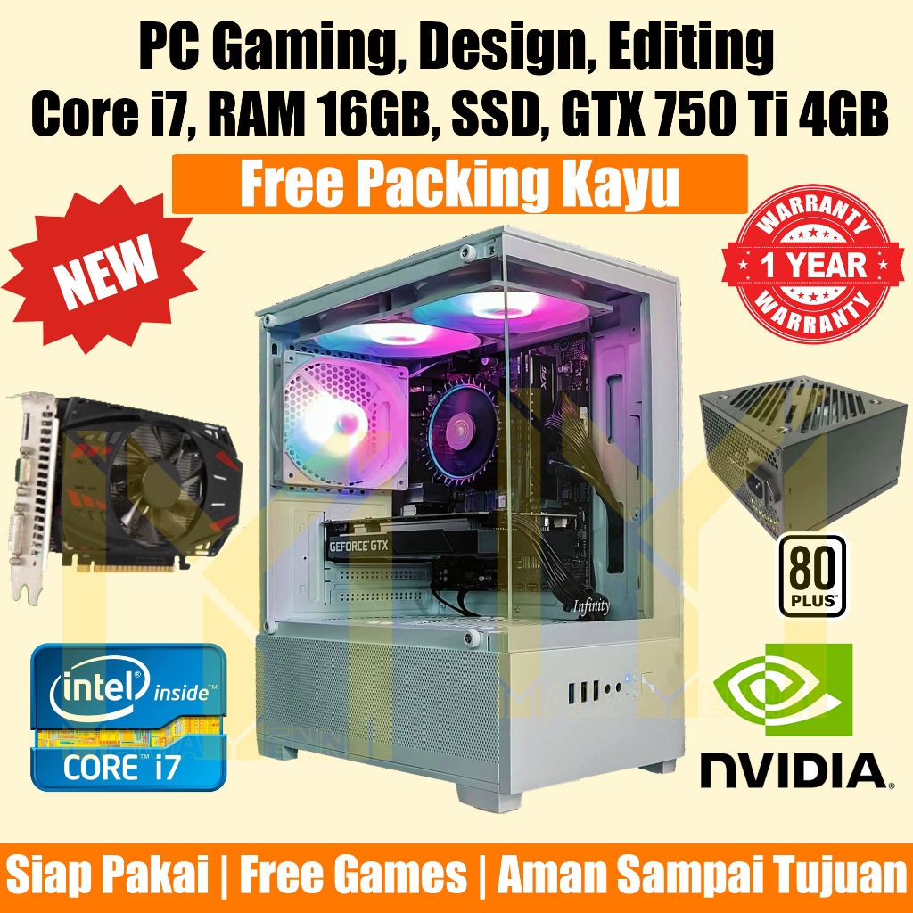 Jual PC Gaming Core i7 3770 | GTX 750 Ti 4GB | RAM 16GB | SSD / Komputer/CPU Rakitan Desain ...