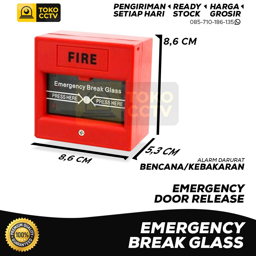 Jual EMERGENCY BREAK GLASS FIRE ALARM SWITCH TOMBOL DARURAT KEBAKARAN ...