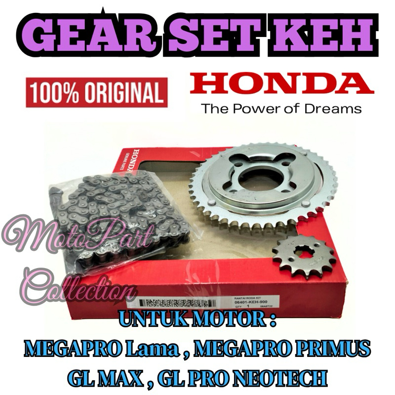 Jual Asli Gear Set+Rantai Kode-KEH Ori Honda Megapro Lama-Primus-GL-Max-Pro Neotech Kualitas ...