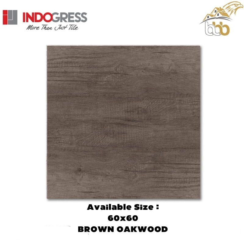 Jual granit lantai 60x60 indogress brown oakwood | Shopee Indonesia