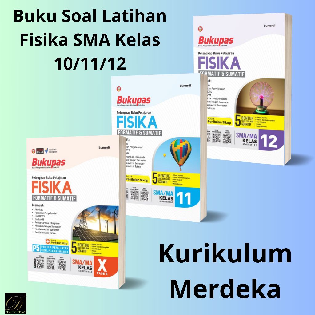 Jual Bukupas Ringkasan dan Latihan Soal Fisika SMA/MA Kelas 10/X/11/XI/12/XII Kurikulum Merdeka ...
