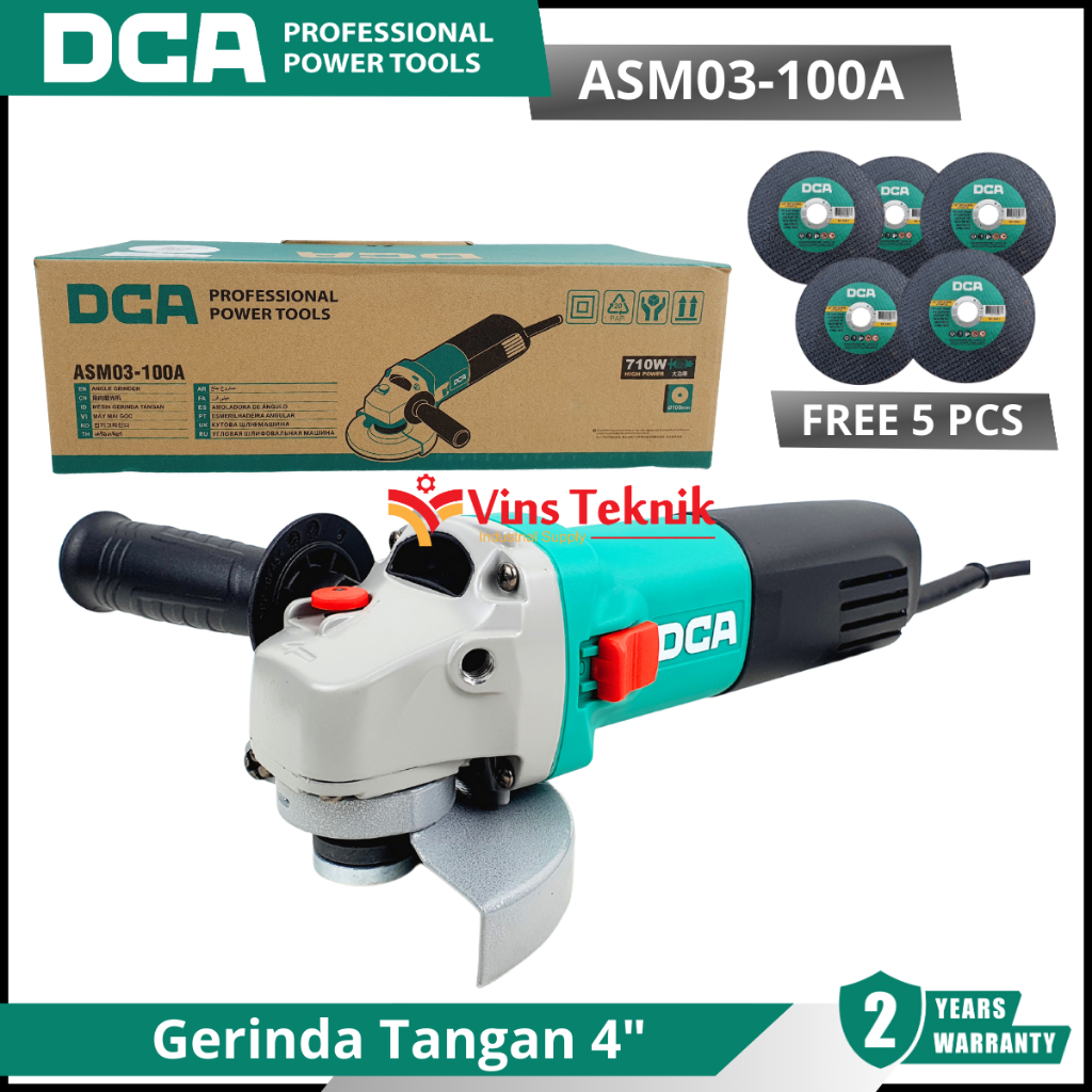 Jual DCA ASM03-100A Mesin Gerinda Listrik Angle Grinder 4" 100MM ASM03-100 | Shopee Indonesia
