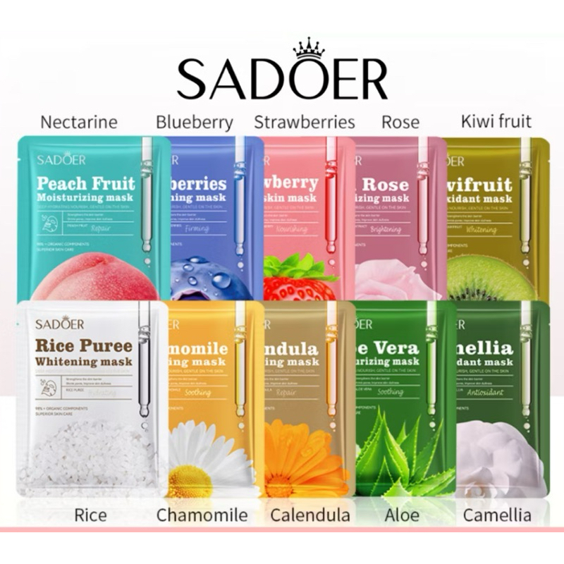 Jual SADOER Facial Sheet Mask - Masker Wajah Sadoer Untuk Melembabkan | Shopee Indonesia