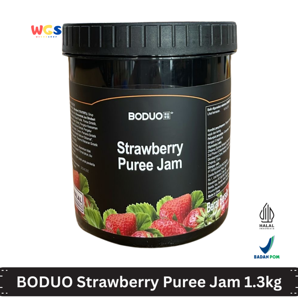 Jual BODUO Strawberry Puree Jam 1.3kg – Selai Stroberi Premium dengan ...