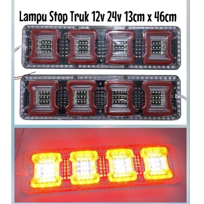 Jual LAMPU STOP TRUK KT4 12V 24V 13CM X 46CM HARGA SEPASANG | Shopee Indonesia