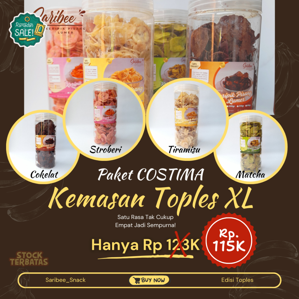 Jual SARIBEE | PAKET TOPLES XL | KERIPIK PISANG LUMER TOPLES | KERIPIK ...