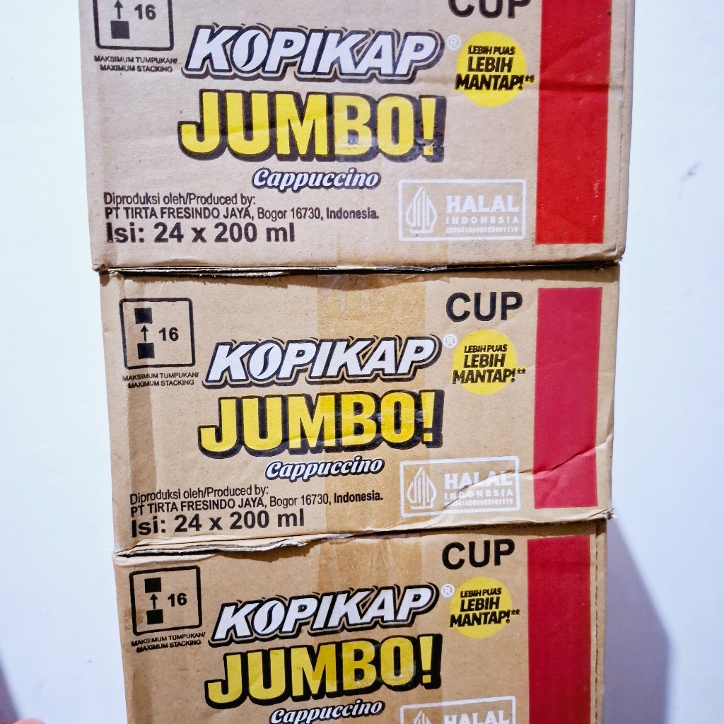 Jual Kopikap Cappuccino jumbo 200ml [1 Dus 24 PCS] / KOPIKAP Minuman ...